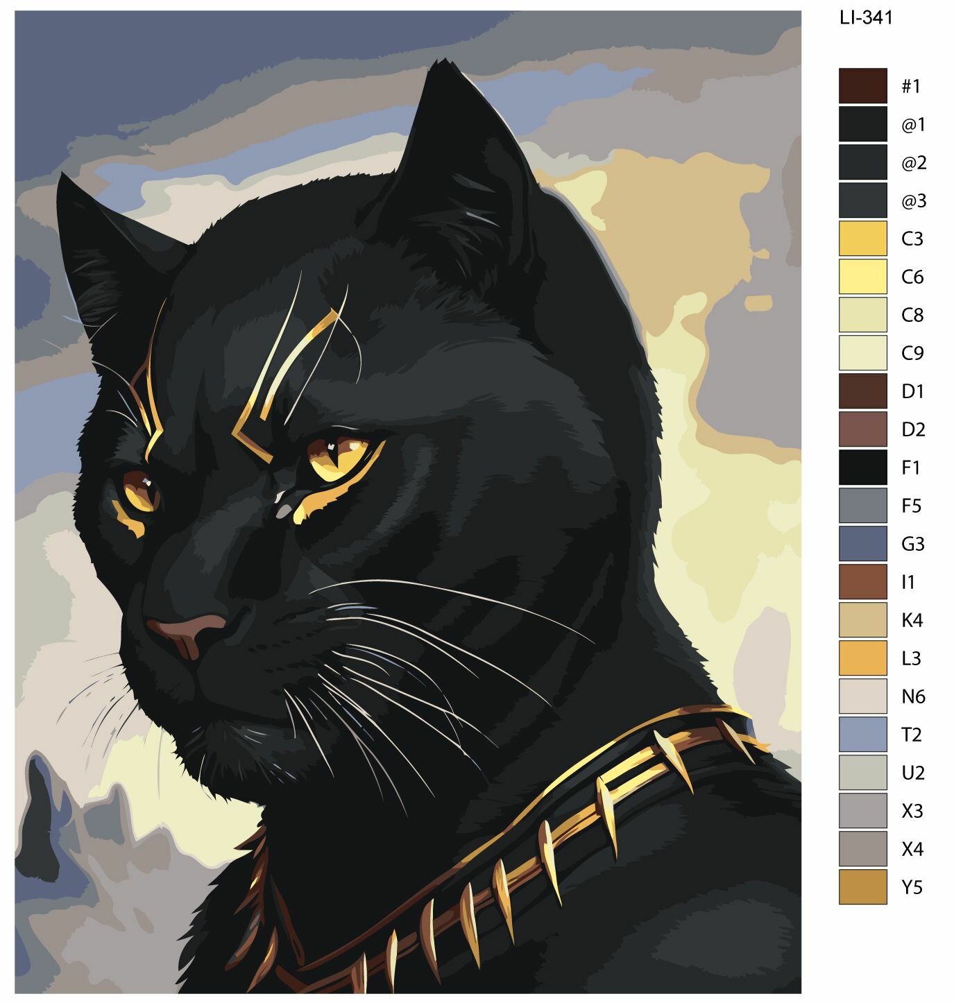 Картина по номерам,"Живопись по номерам", 48 x 60, LI-341, черная пантера