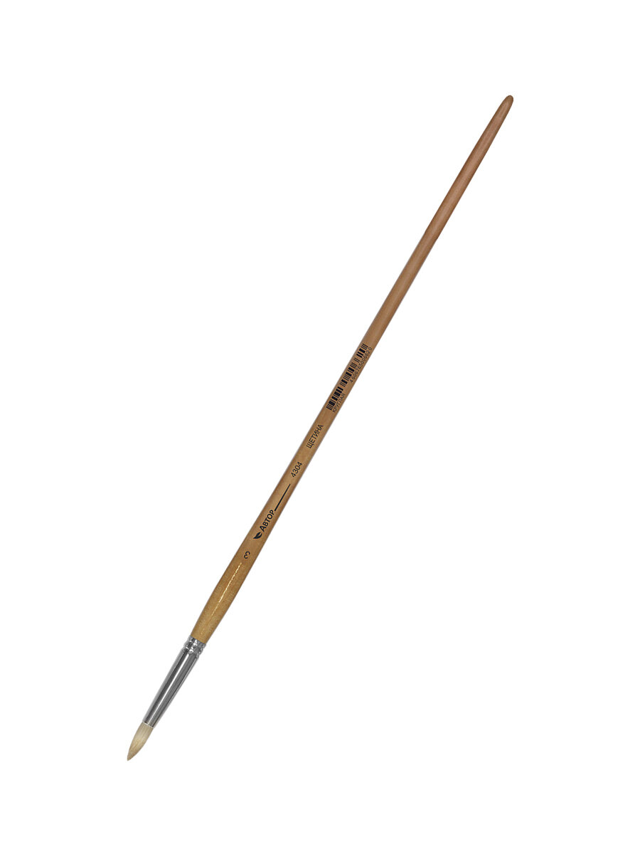 Кисть для масла и акрила щетина круглая автор серия 4304 №03 ручка длинная