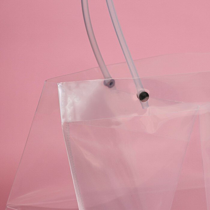 Пакет подарочный с квадратным дном, прозрачный, 25×25×25 см