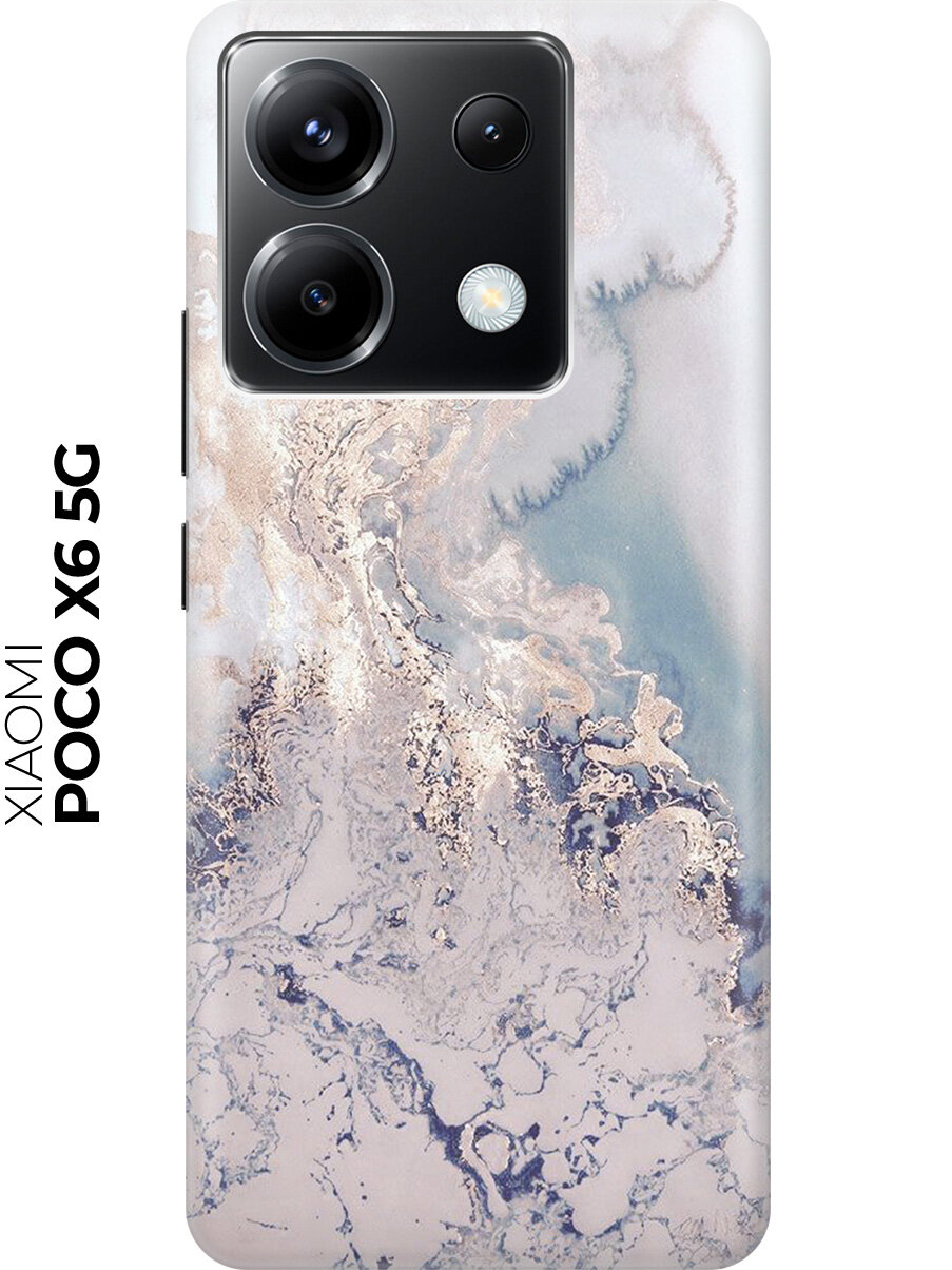 Силиконовый чехол на Xiaomi Redmi Note 13 Pro 5G / Poco X6 5G / Сяоми Редми Ноут 13 Про 5г / Поко Х6 5г с рисунком "Мраморная волна"