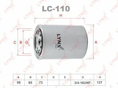 LYNXauto Фильтр масляный ниссан навара / NISSAN NAVARA 1997-2007 3.2, тойота аурис / TOYOTA AURIS (_E18_) 2012-2018 LC110