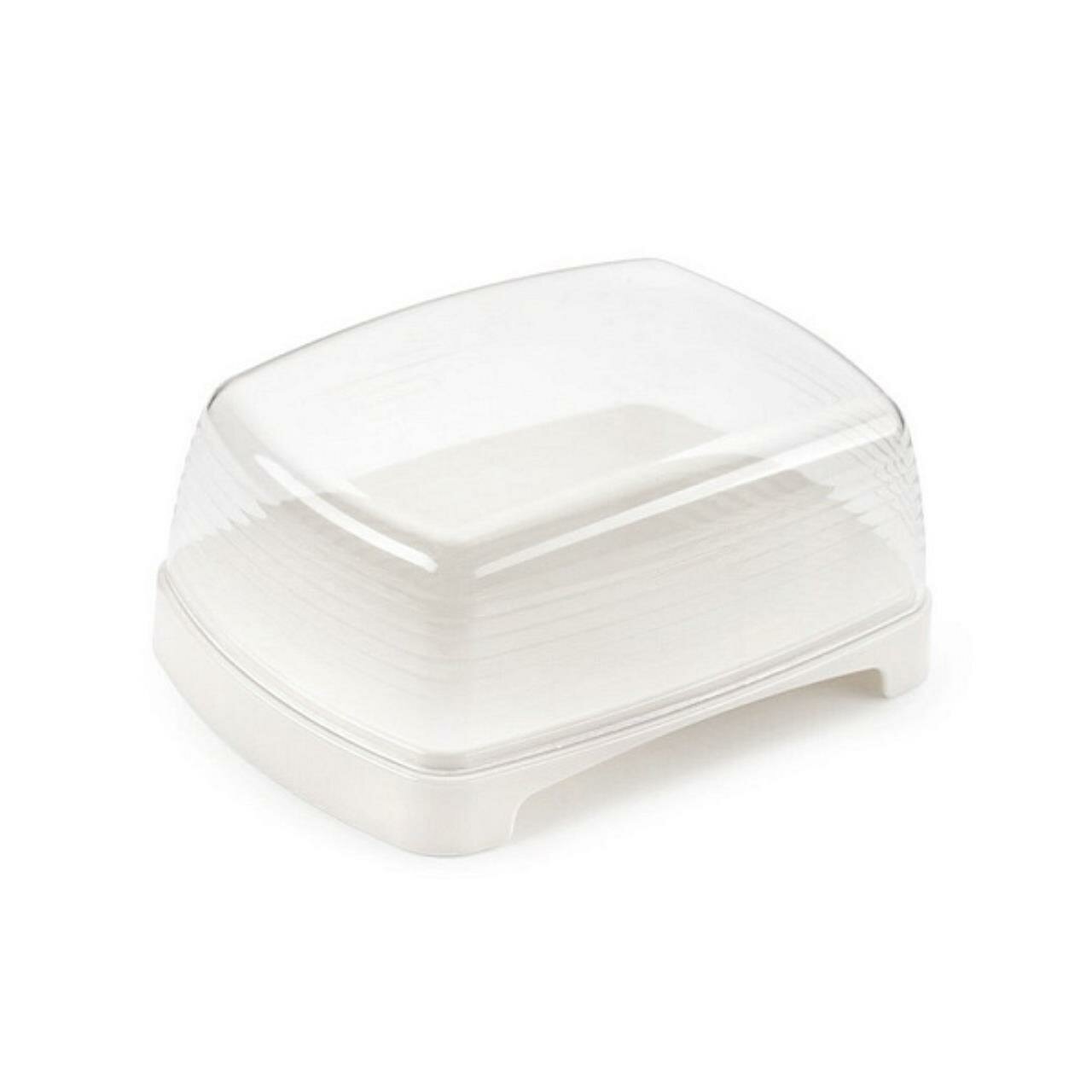 Масленка Мультидом "Cake", с крышкой, пластик, цвет слоновая кость