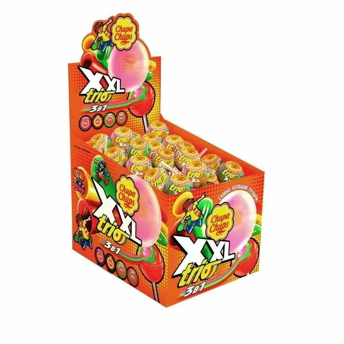 Chupa Chups, Карамель, Хxl-Трио, 40 шт.