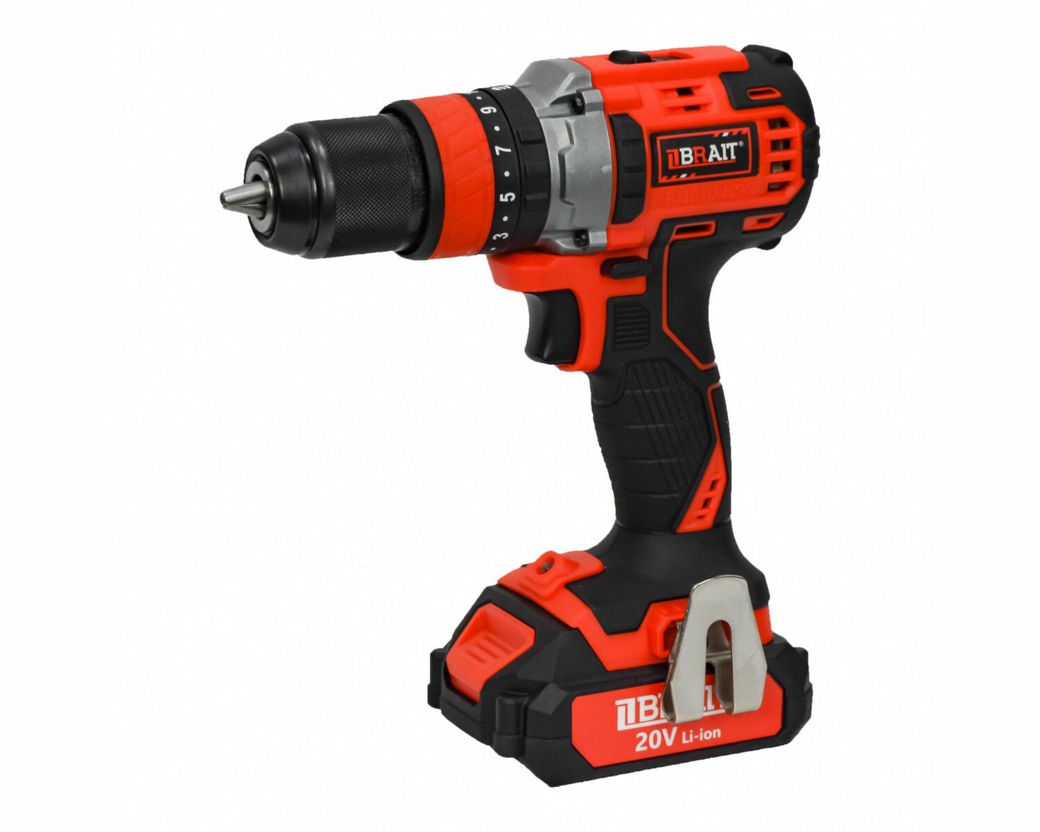 Дрель BRAIT акк. уд BCDI20-2PUMBL (20В, Li-ion,1х2.0Ач,0-400/2000об/мин,45Нм, БЗП 1.5-13мм, б/щ)3.2кг