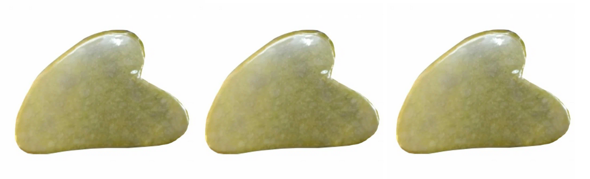 Скребок Гуаша Nail Art нефритовый сердце, 8 см, тёмно-зелёный - 3 штуки