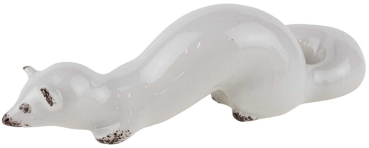 Статуэтка фарфоровая "Ласка", винтаж, высота 4 см, ЗХК Полонное, СССР, вторая половина 20 века