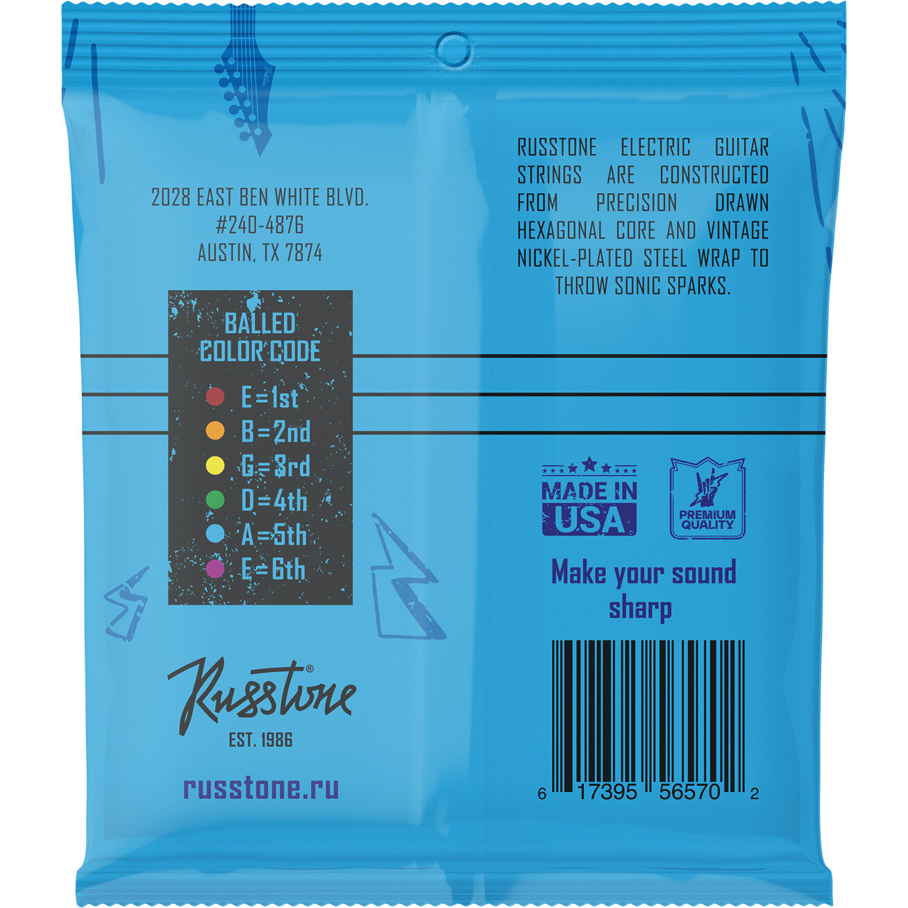 Струны для 6-струнной электрогитары Russtone ENP10-52