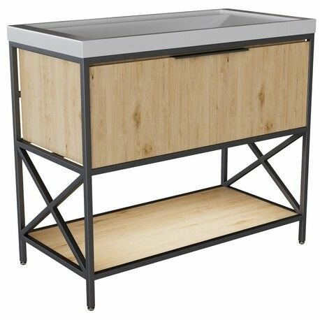 Тумба с раковиной Mixline Бруклин 100 дуб бунратти