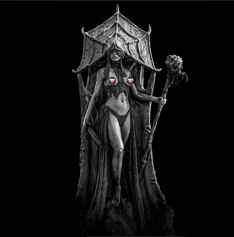 Королева Пауков (50мм) Ллос, Драйдер, Дроу, Темный эльф миниатюра для DnD (ДнД) и других Настольных игр (НРИ, Варгеймов или РПГ), фентези тематика