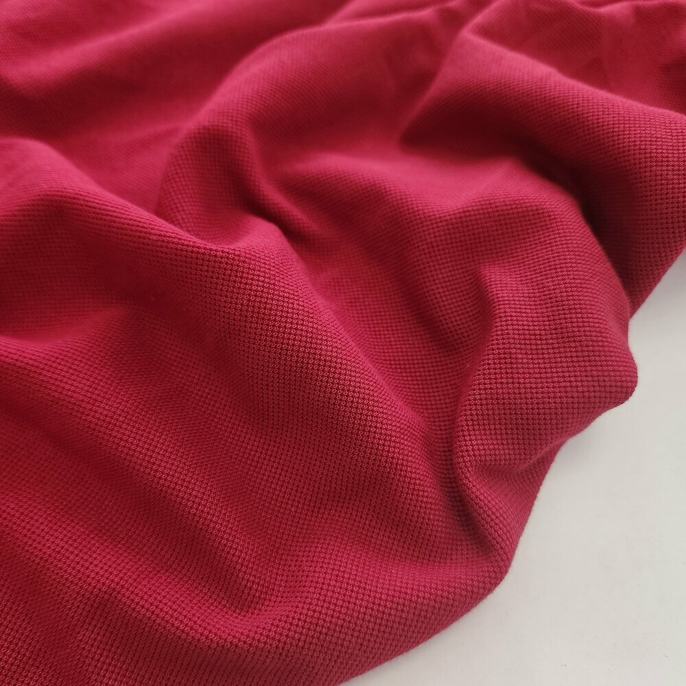 Ткань пике хлопок с лайкрой, темно-красный, 100*200см