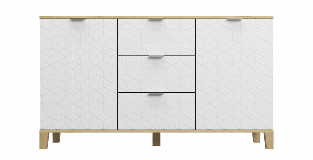 Комод для одежды Марвин-4, 140х40х80 см, с ящиками, на ножках. Гарантия 12 месяцев