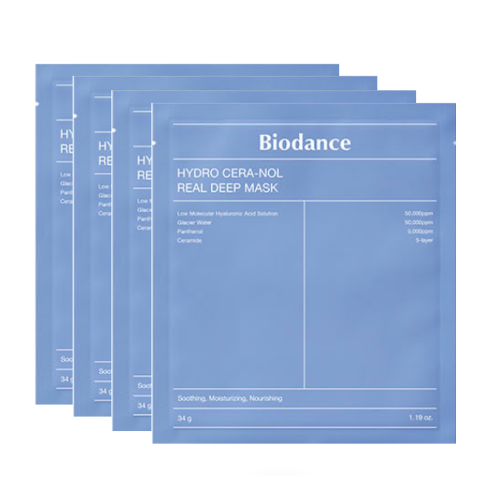 Biodance Ночная гидрогелевая маска с церамидами против сухости Hydro Cera-Nol Real Deep Mask 4 шт. (1 упаковка)