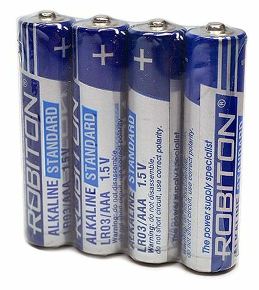 Щелочной (алкалиновый) элемент питания AAA / LR03 1,5В Robiton Standart 4 шт.