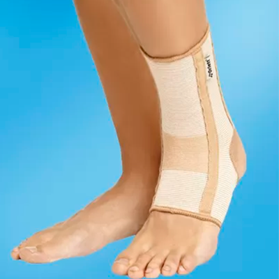 Эластичный бандаж на голеностопный сустав с ребрами жесткости L