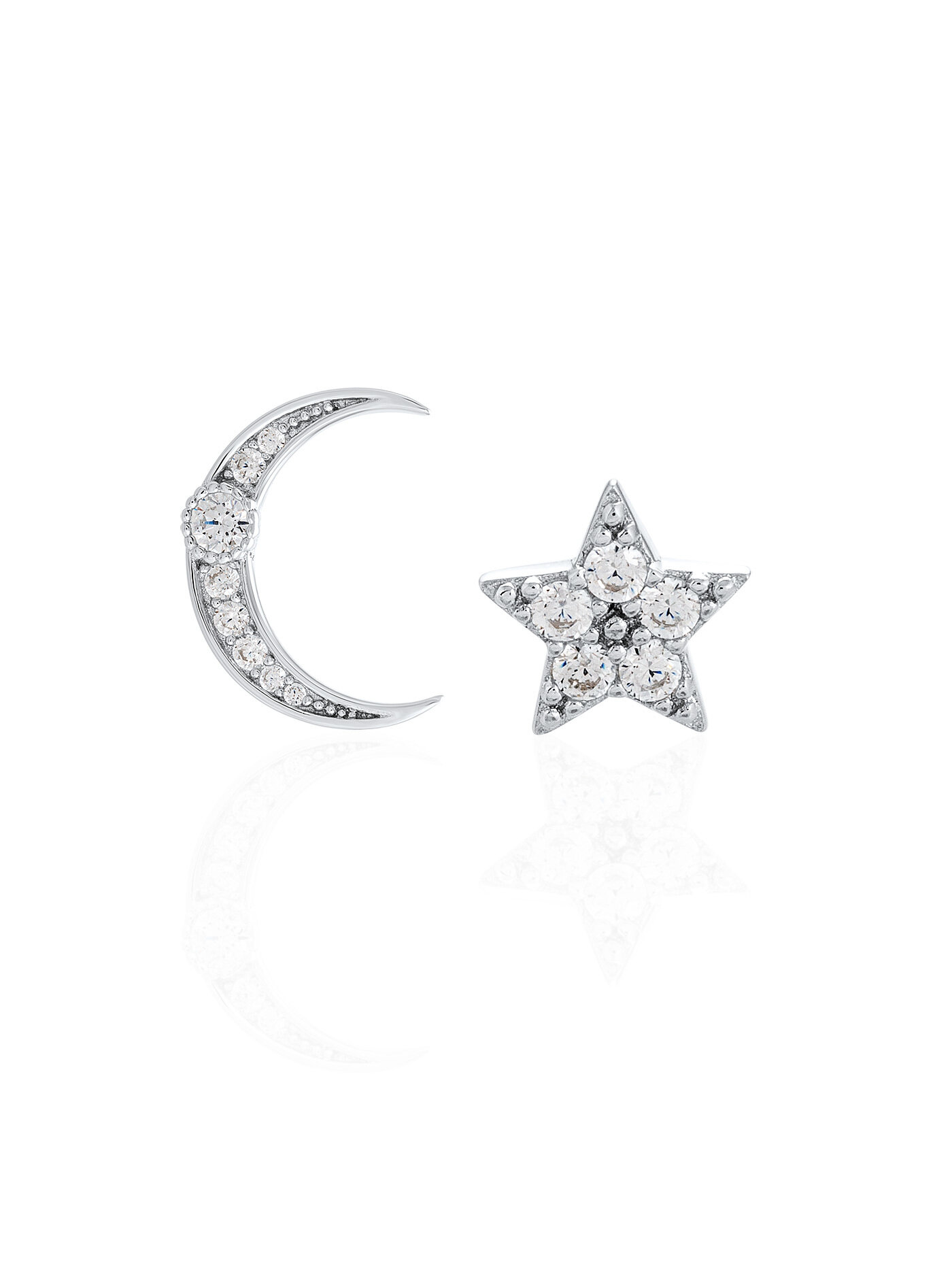 Серьги пусеты, серебро, 925 проба, фианит