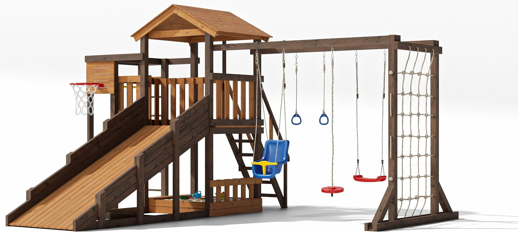 Детская площадка легенда леса всесезонная 7 Золотой Тик - Орех