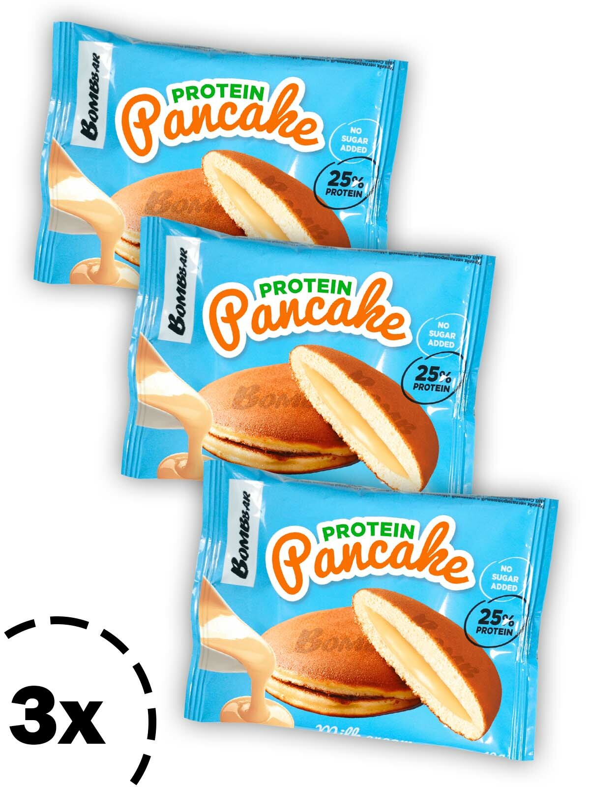 Протеиновый батончик BombBar Панкейк протеиновый 3 х 40 г, Молочный крем