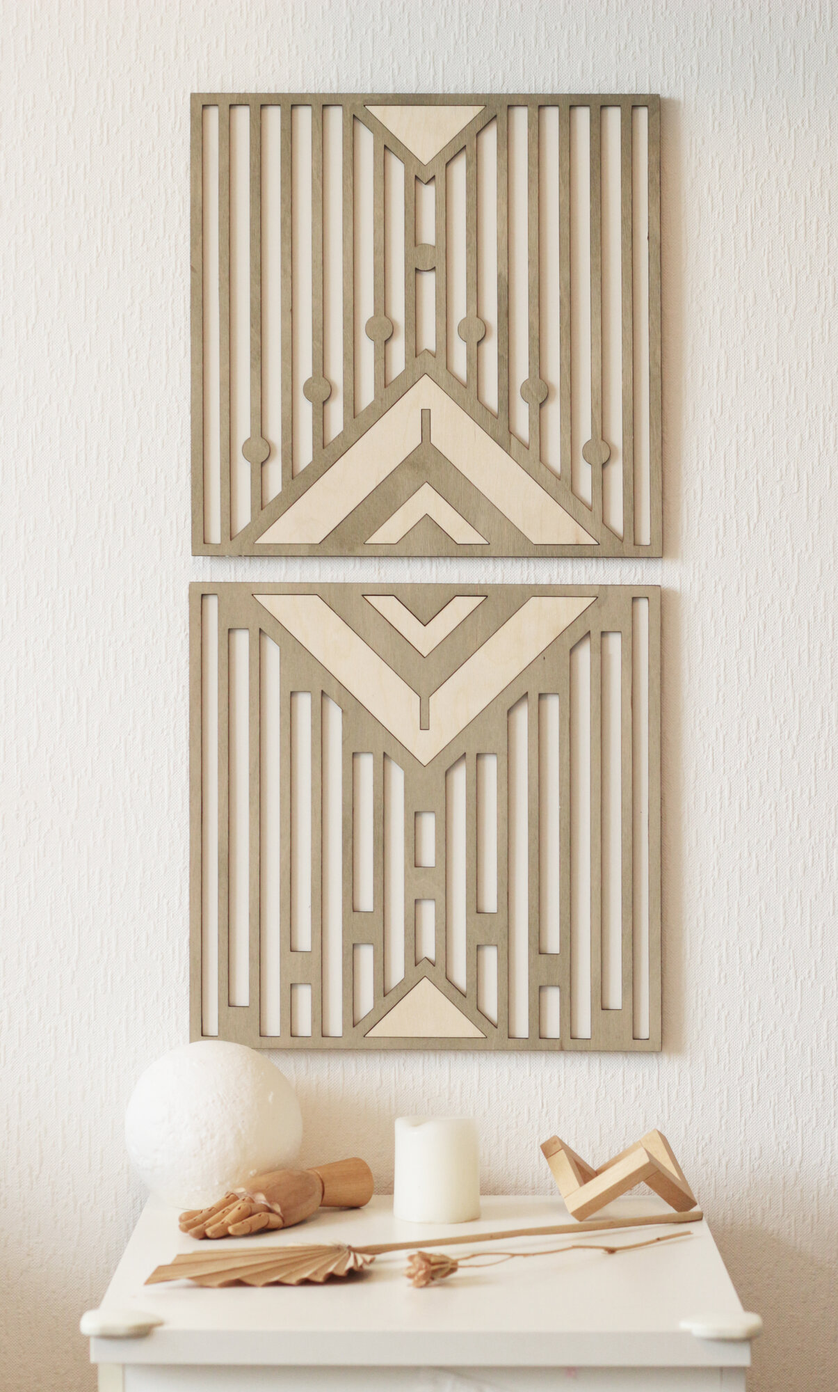 Настенная декорация бохо, панно 2 штуки в скандинавском стиле