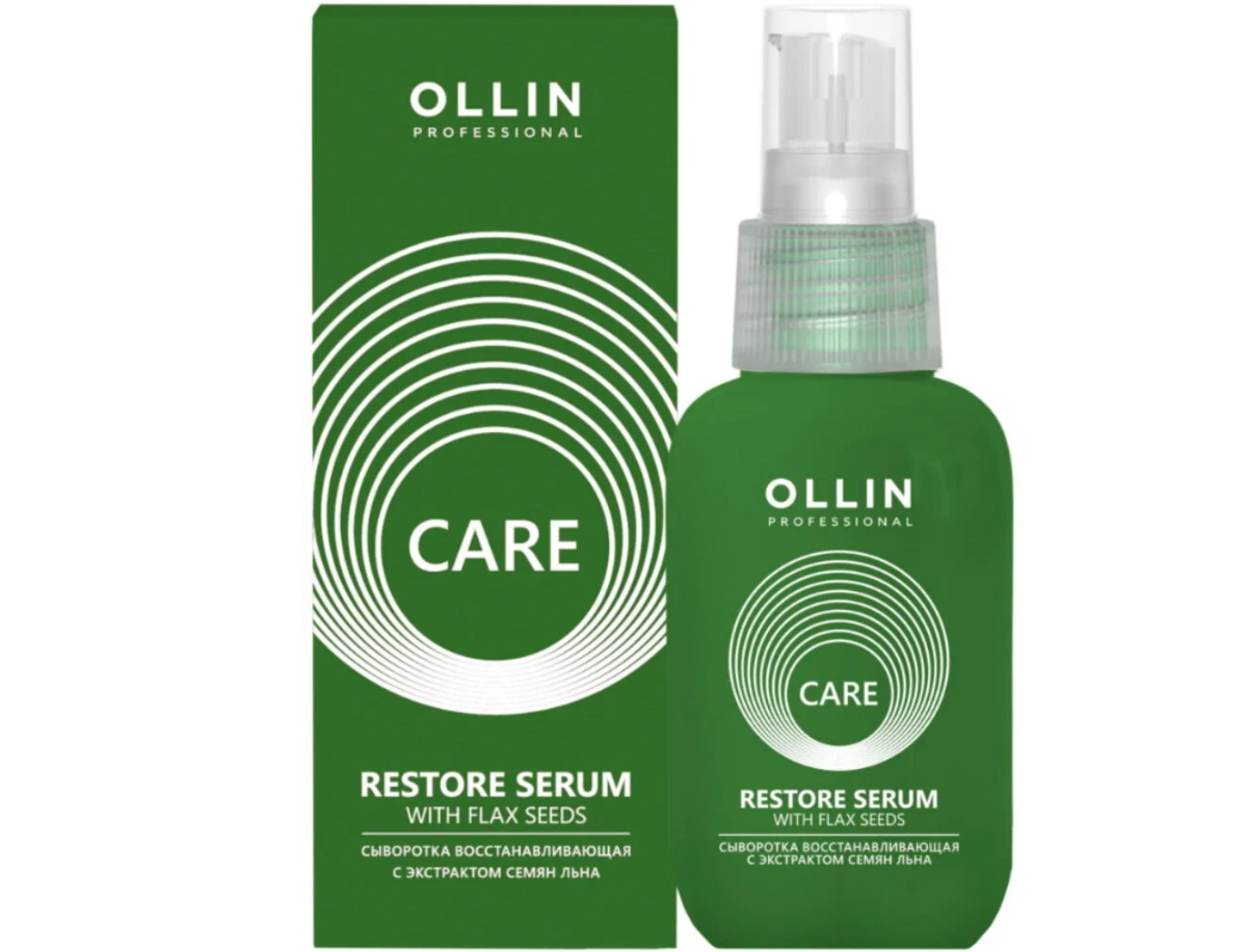 OLLIN / CARE Restore – Сыворотка восстанавливающая с экстрактом семян льна, 50мл