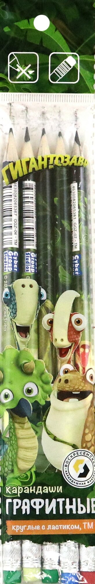 Набор карандашей чернографитных, 5 штук, HB