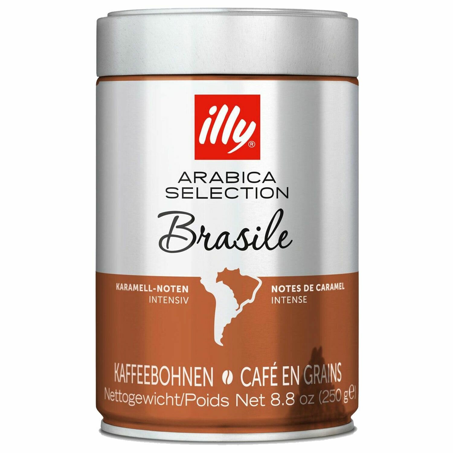 Кофе в зернах ILLY "Brasil" италия, 250 г, жестяная банка, 7006
