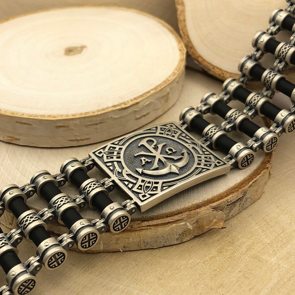 Браслет, серебро, 925 проба, чернение, оксидирование