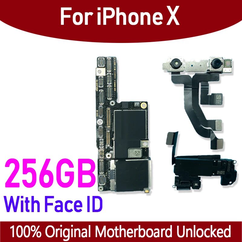 Материнская плата для iPhone X XR XS Max с Face ID 64 ГБ 128 ГБ 256 ГБ 512 ГБ, X-256GB With Face ID