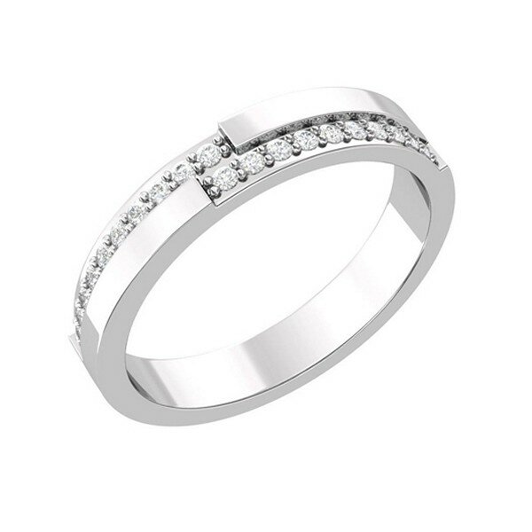 Кольцо, серебро, 925 проба, родирование, фианит