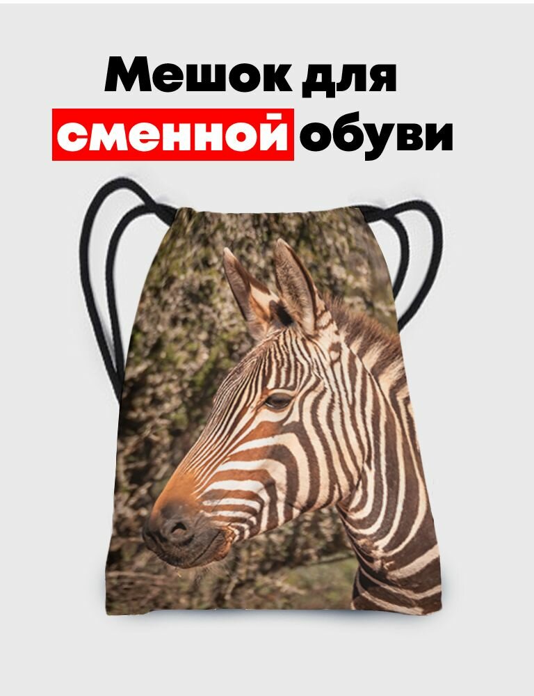 Мешок - сумка для обуви Зебра