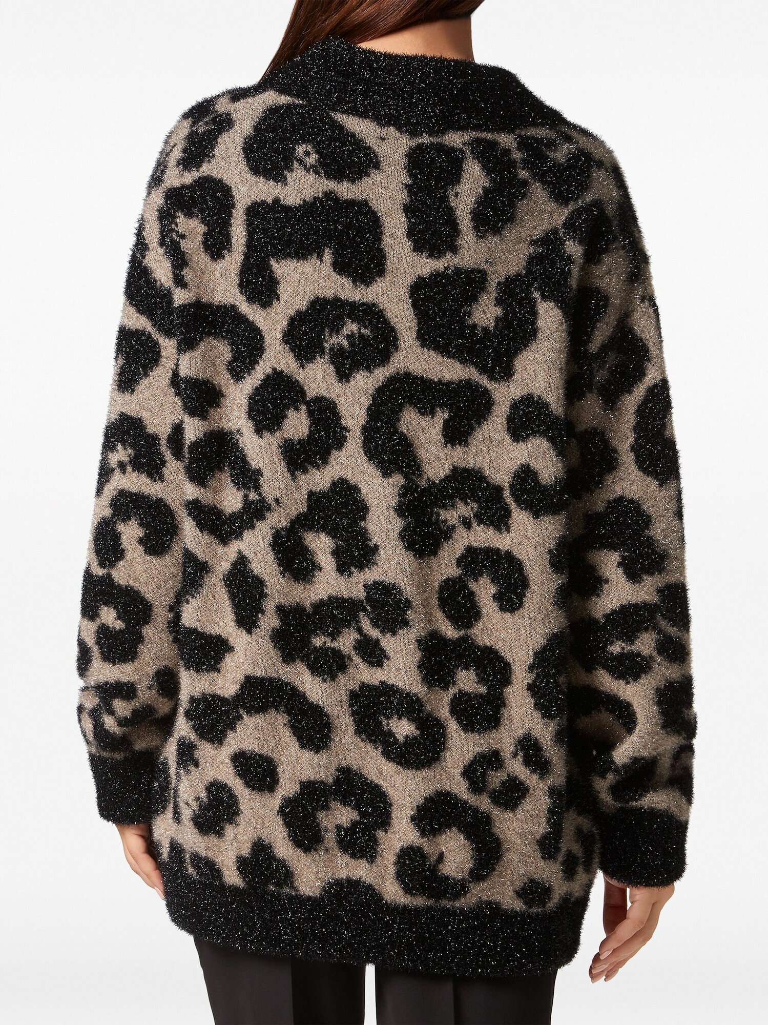 Кардиган PHILIPP PLEIN Leopard-print lurex cardigan, размер 38, разноцветный — фото 1