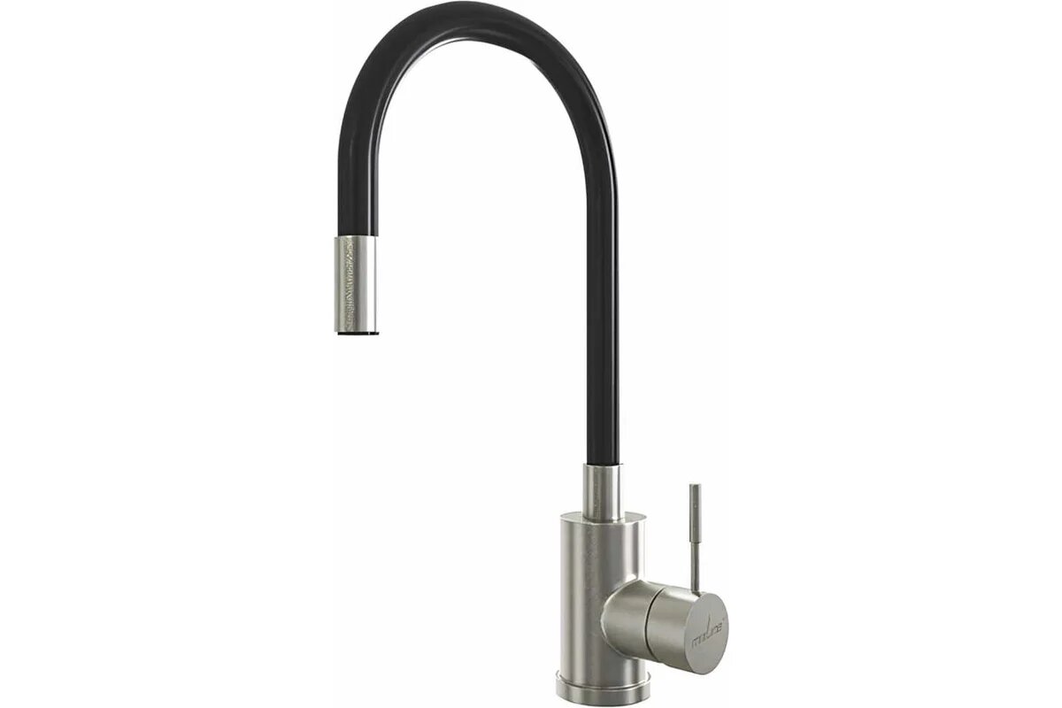 Смеситель для кухни mixline черный гибкий силиконовый излив 35k MLSS-0325 для кухонной мойки