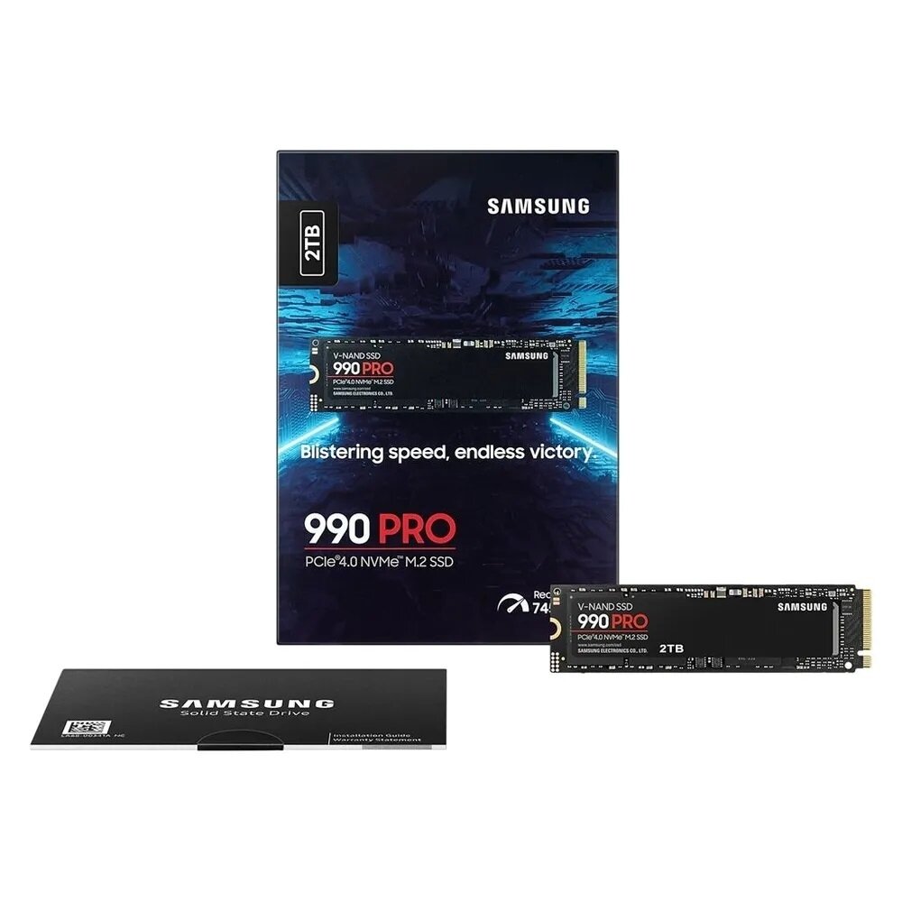 Твердотельный диск 2TB Samsung 990 PRO, M.2, PCI-E 4.0 x4, TLC 3D NAND R/W - 7450/6900 MB/s /EU