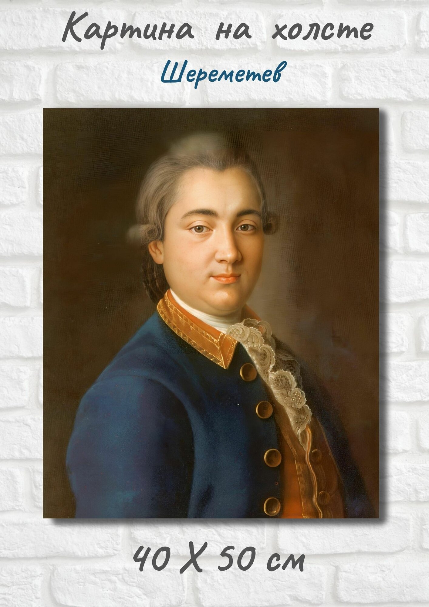 Картина портрет 50х40 см "Борис Шереметев" на холсте