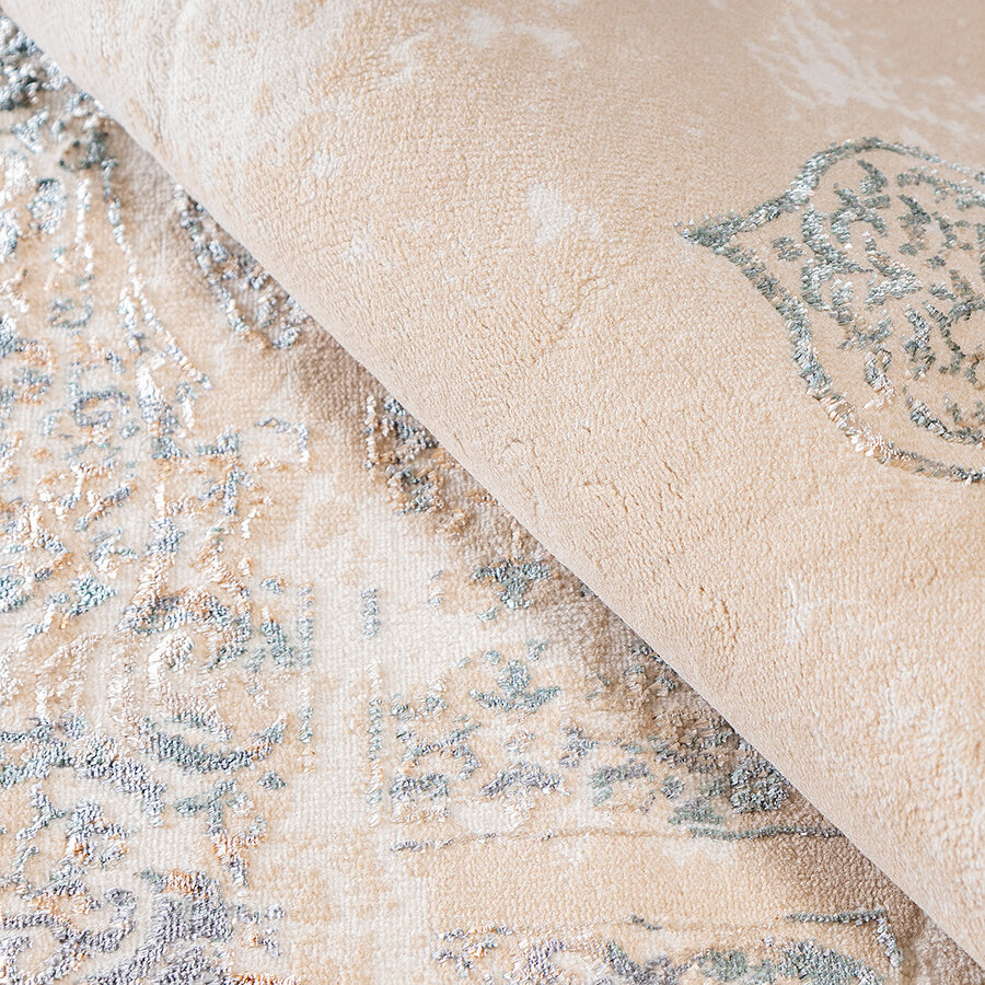 Ковер, Овал, Бежевый, Серый, Золотисто-жёлтый, Синий, Коричневый, Классический, Винтаж, на пол, в гостиную, спальню, в ассортименте (70 см. на 140 см.)