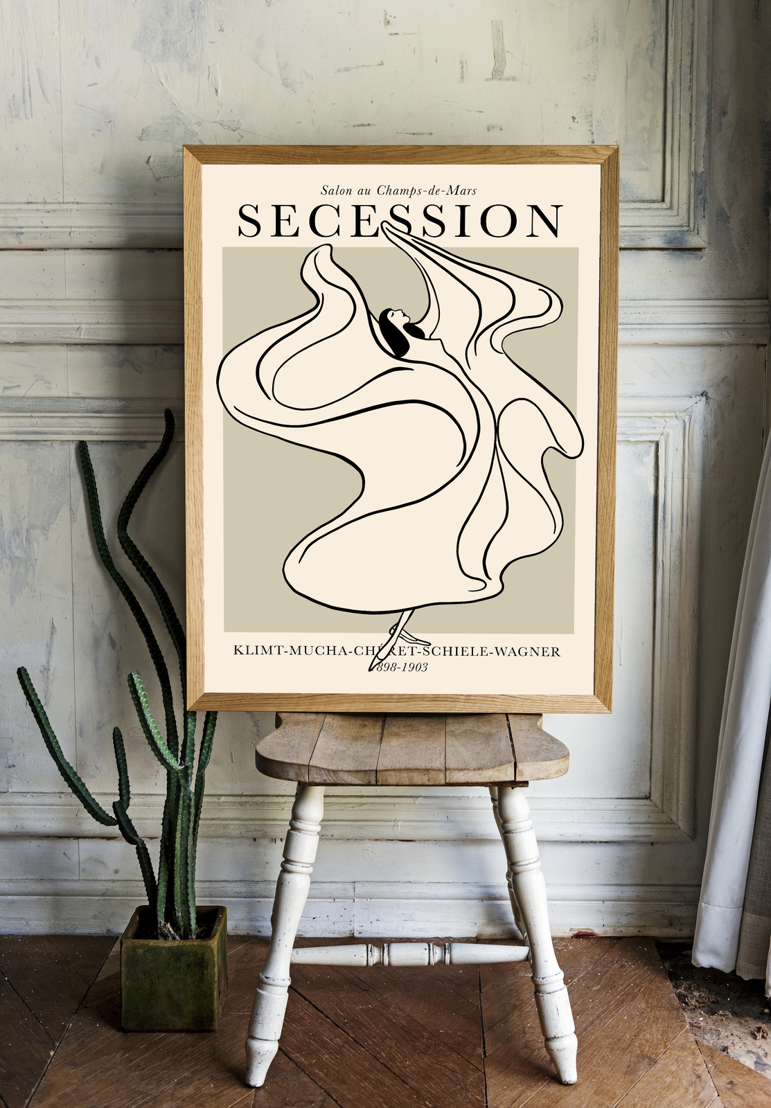 Постер "Абстрактная танцовщица Арт-деко" 60x90 в раме