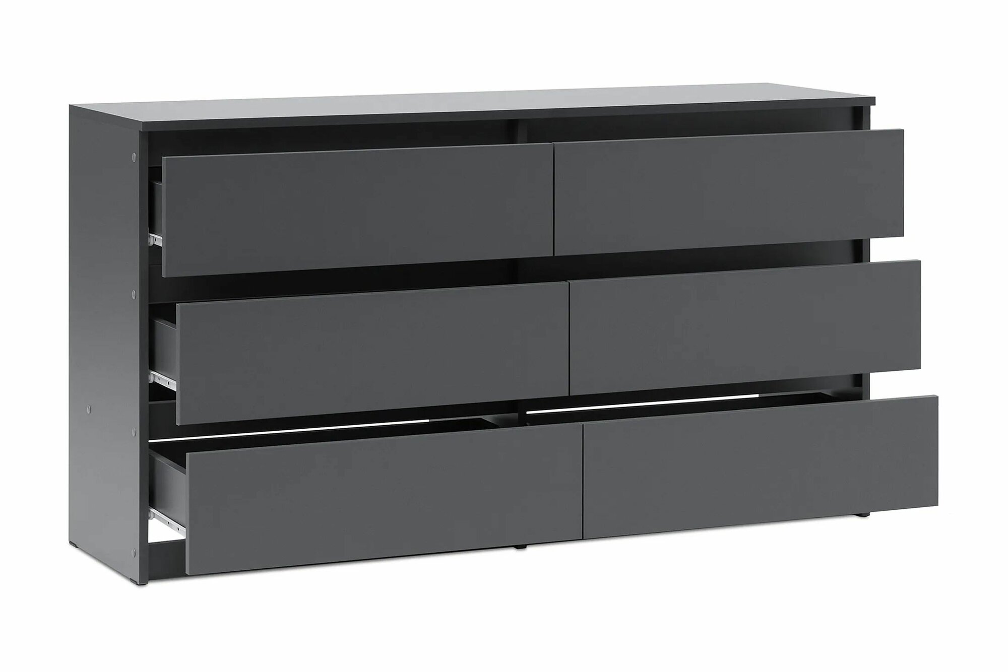 Комод с 6-ю ящиками "Эдвуд" серый графит