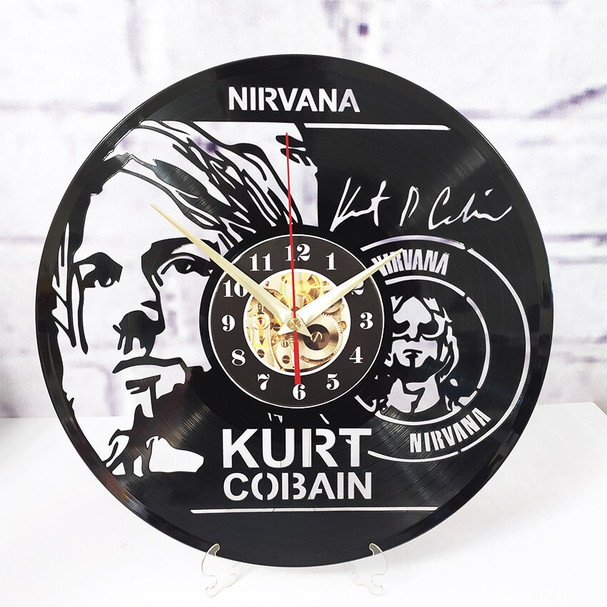 Часы из виниловой пластинки Nirvana / часы из винила Kurt Cobain