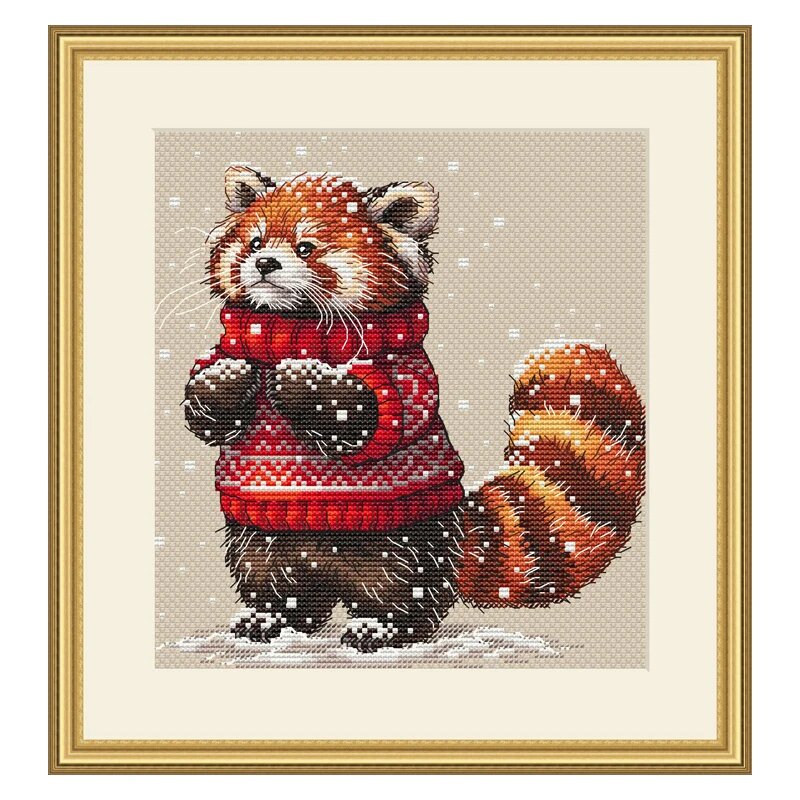 Набор для вышивки крестом "Red Panda in Sweater", 14CT, D-Bear