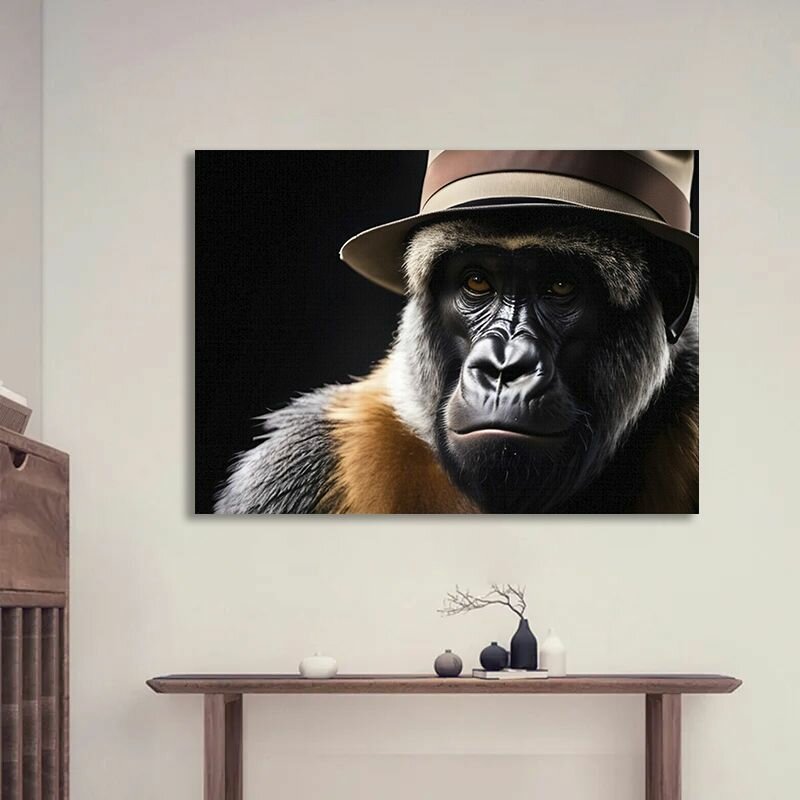 Картина "3 обезьяны", на холсте, на деревянном подрамнике, 60x80 см