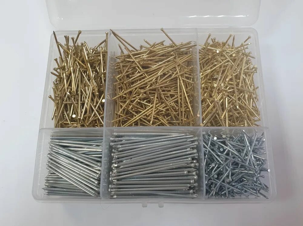 Набор финишные гвозди латунь+цинк.