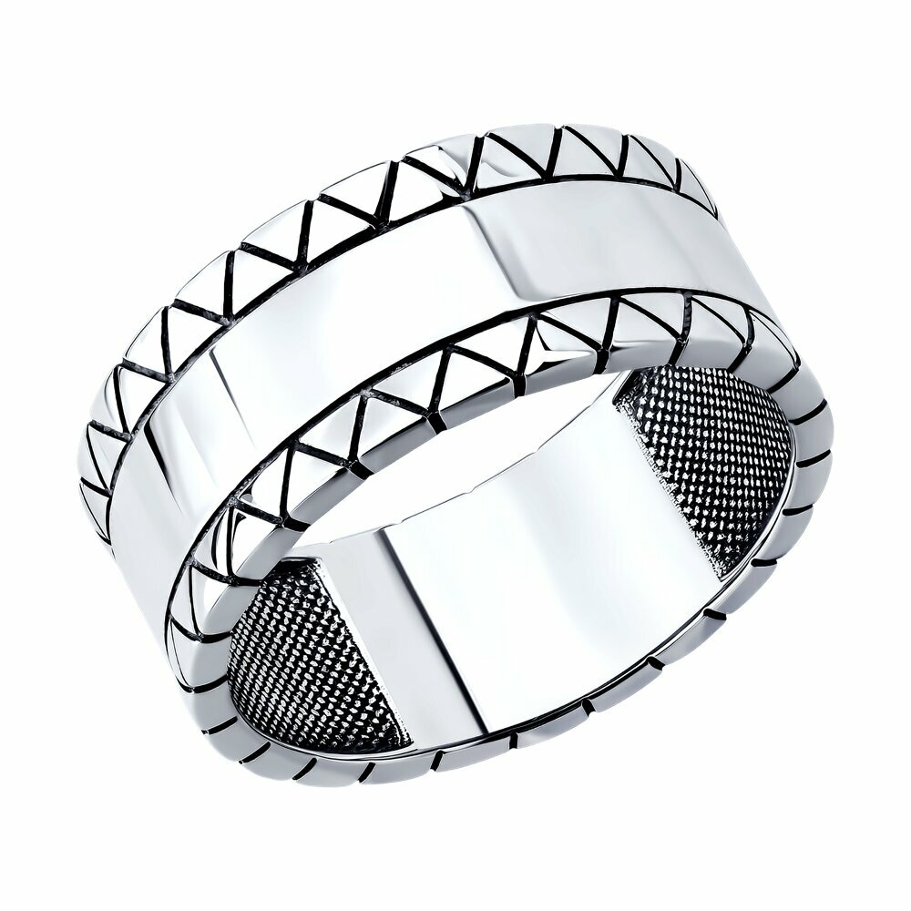 Кольцо, серебро, 925 проба, чернение