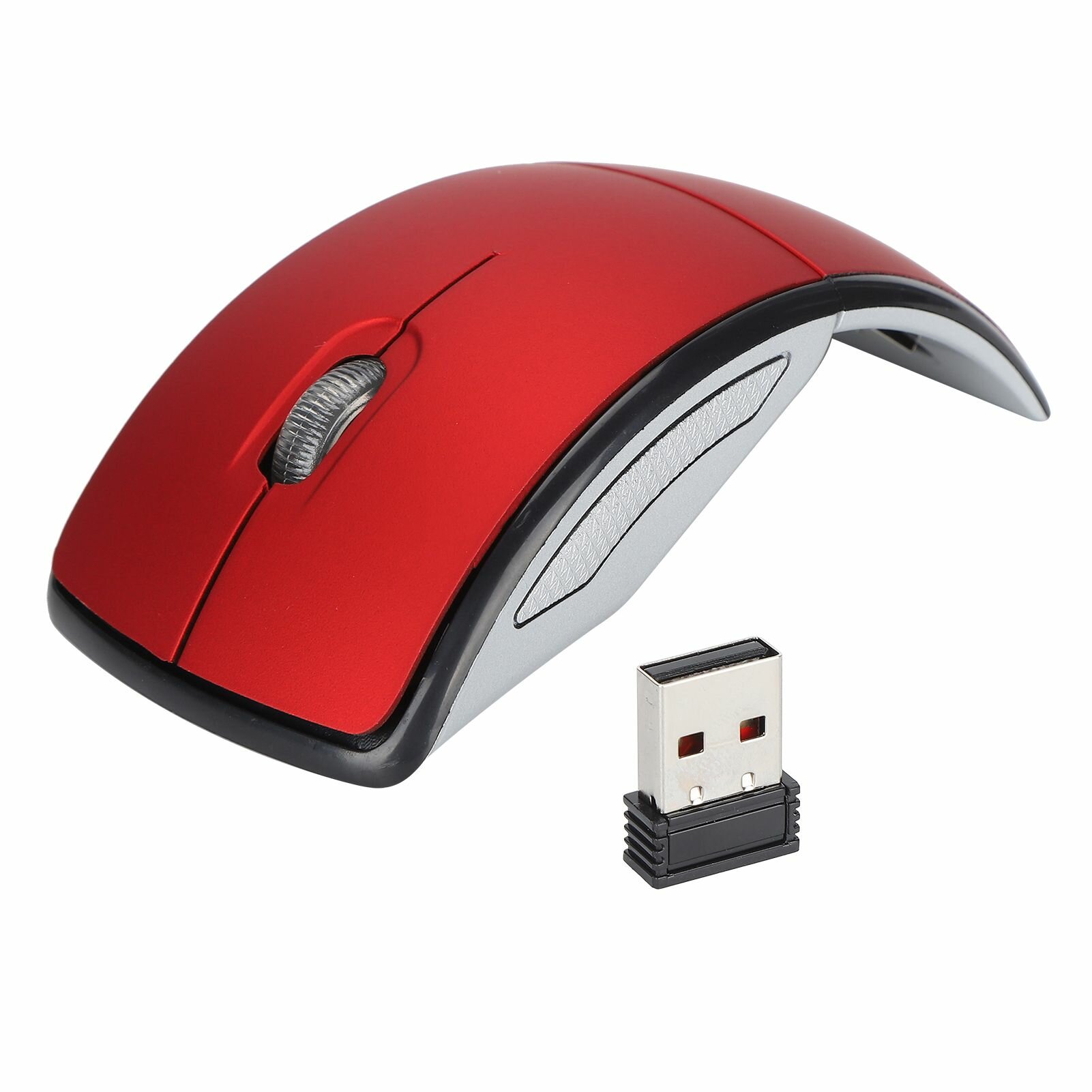 Мини-мышь 2.4G, компактная, с USB-приёмником (красная)