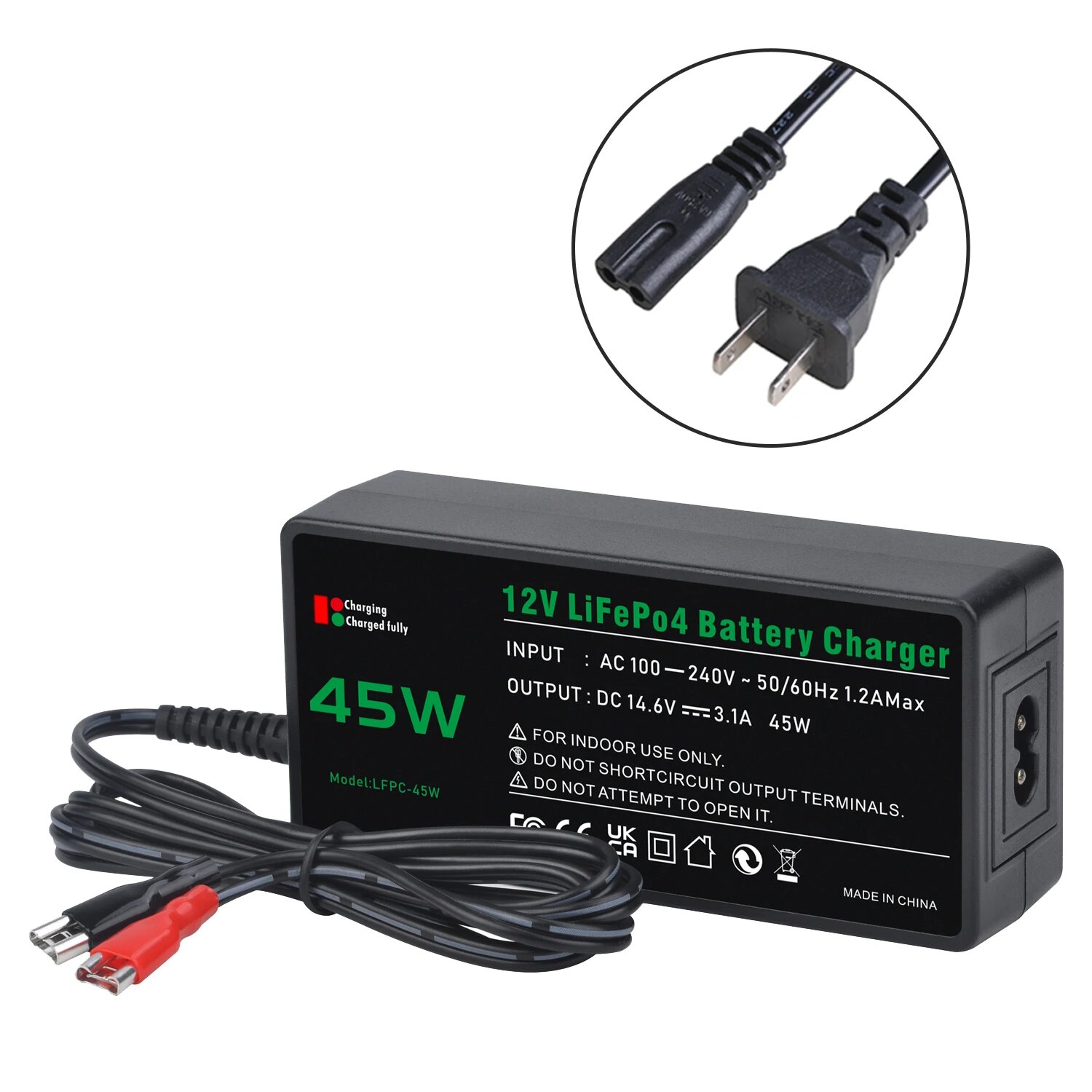 Зарядное EU Batmax 14.6V 3A 45W LiFePO4 12V