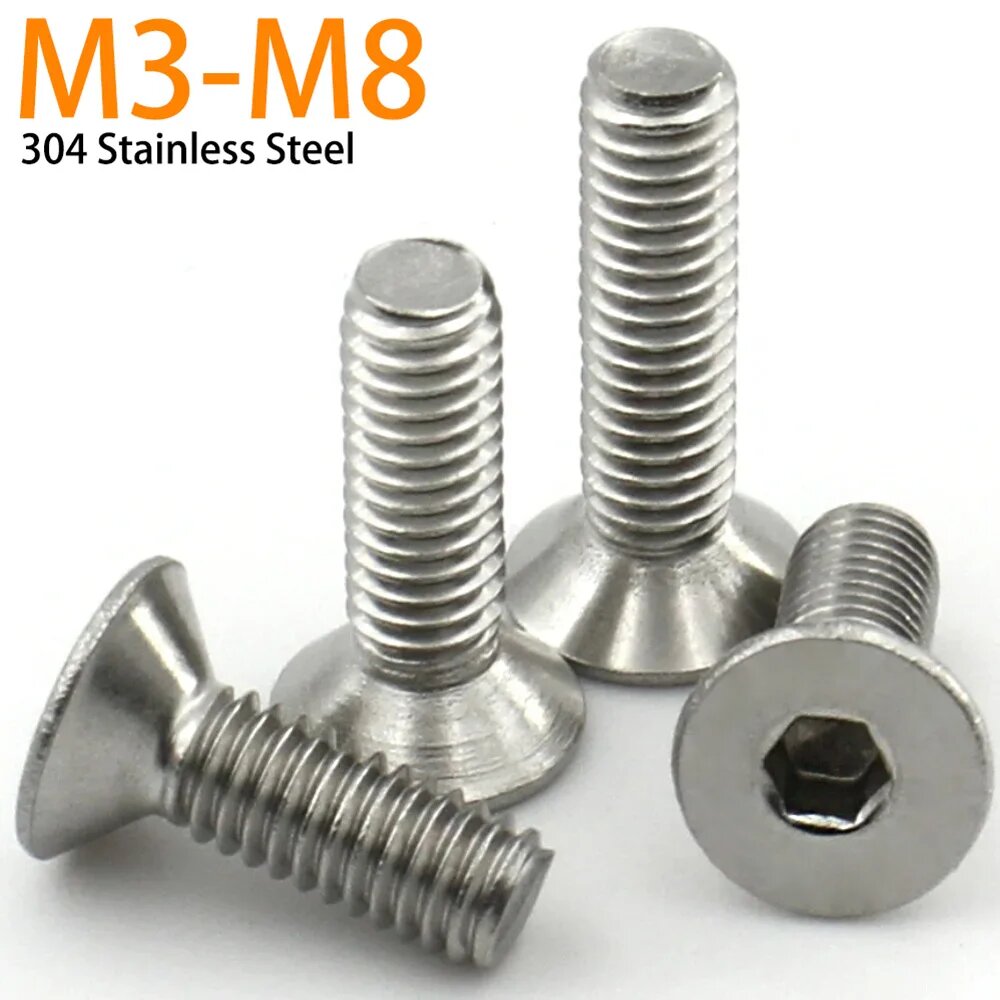 Винты Zimir DIN7991 из нержавеющей стали М1.6-М10 M6 (10pcs), 40 мм