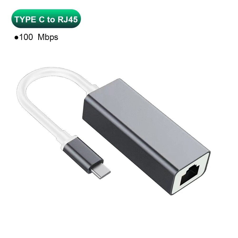 Type-C to RJ45 адаптер Ethernet 100Mbps