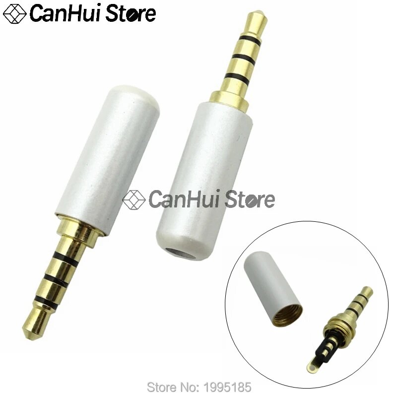 1 шт. Высокое качество 3,5 мм штекер аудио разъем 4-полюсный позолоченный адаптер для наушников для DIY стерео гарнитуры наушников/ремонта наушников White