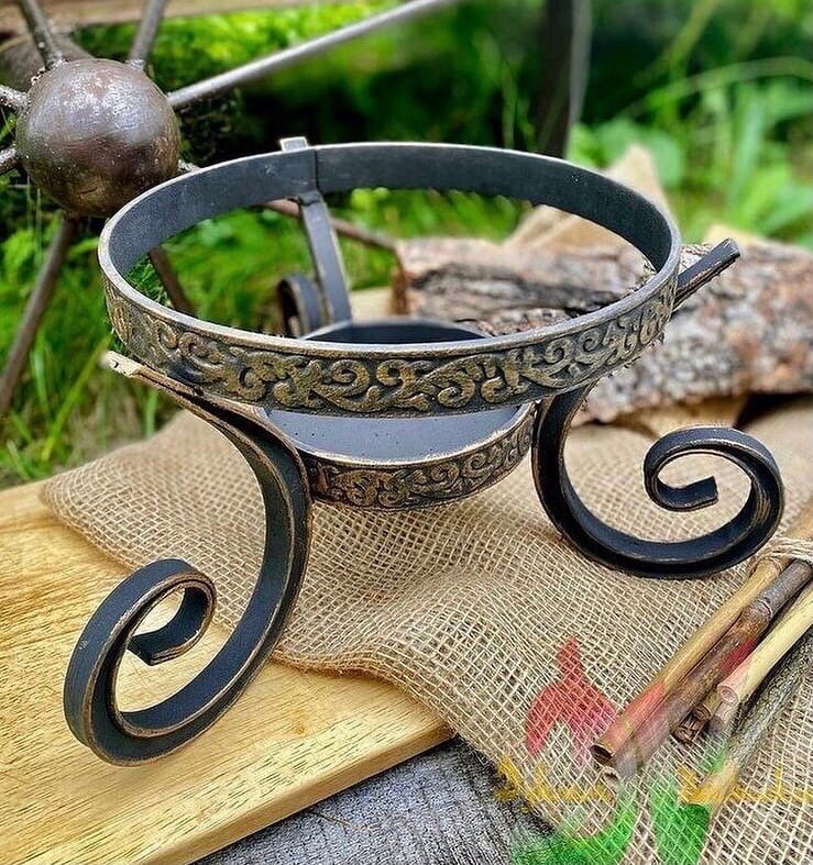 Подставка под садж (казан) для подогрева, кованая, диаметр 22см