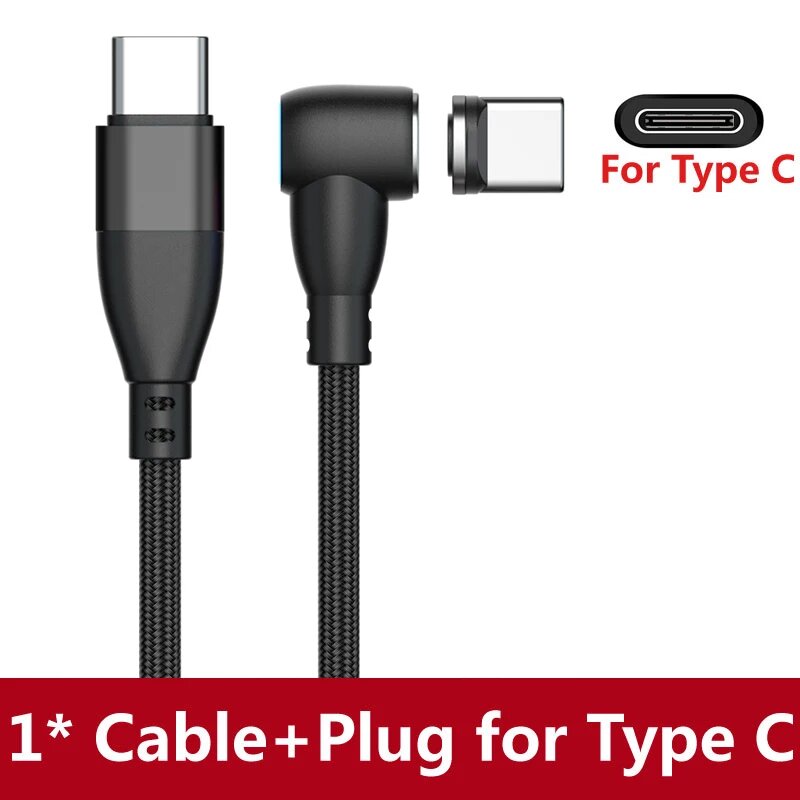 AUFU 1м USB Type-C кабель с L-образным коннектором, черный