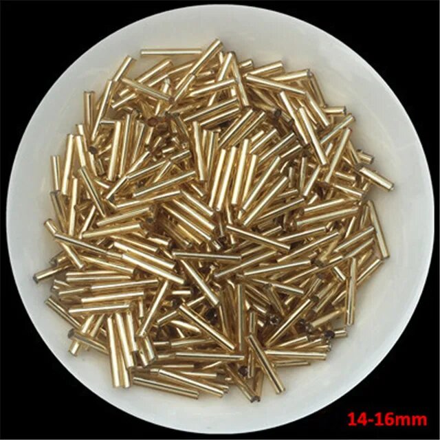 Золотые стеклянные бусины 14-16mm