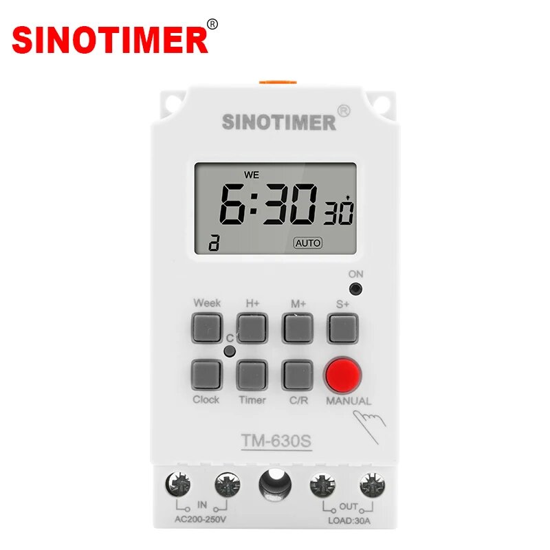 Программируемый цифровой таймер SINOTIMER TM630S 220В/12В 30А 12V